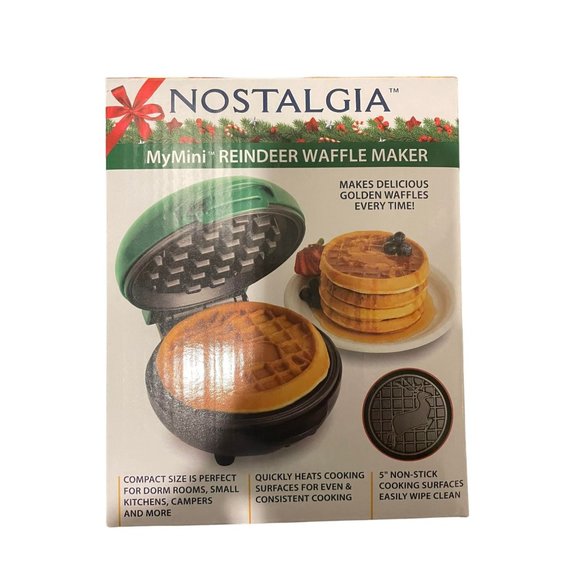 Kitchen | Nib Nostalgia Reindeer Mini Waffle Maker | Poshmark